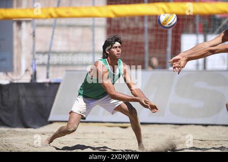 Marco Viscovich in action during the CEV Beach Volley Nations Cup 2025 ...