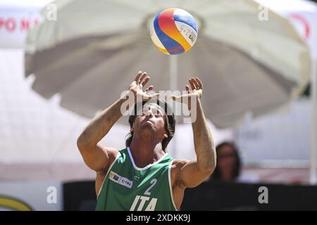 Marco Viscovich in action during the CEV Beach Volley Nations Cup 2025 ...