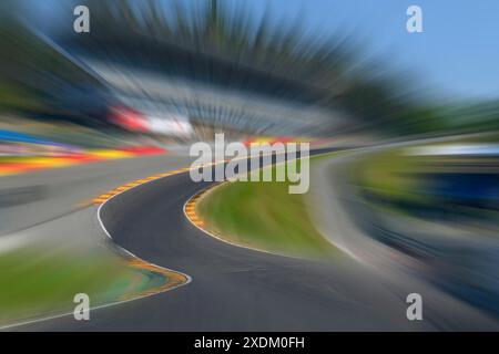 View from the perspective of a racing driver in front of overtaking in ...
