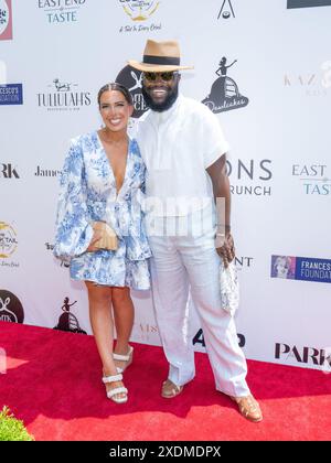 Vanessa Gordon and guest attends the Hampton's Interactive Brunch ...