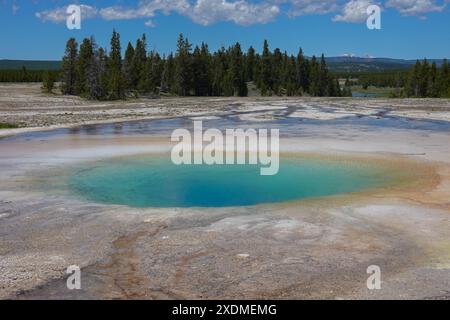 Geothermal geysers in Yellowstone National Park. Wyoming, USA Stock ...