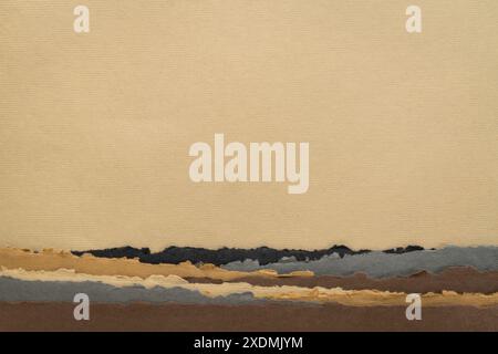 abstract landscape in earth pastel tones - a collection of handmade rag ...