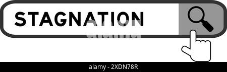 Search banner in word halt with hand over magnifier icon on white ...