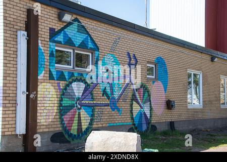 La Bikery bicycle and balloons mural in downtown Moncton, New Brunswick ...
