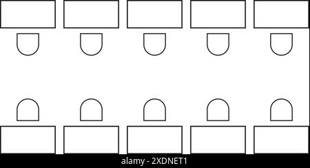 Seating arrangement in a business office or cabinet. Interior plan of ...
