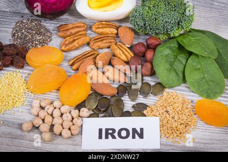 Healthy ingredients containing natural iron, minerals and vitamins ...