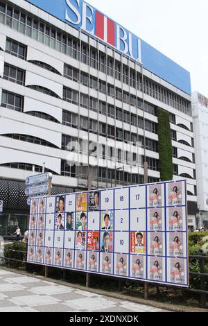Ikebukuro, Tokyo, Japan. 22nd June, 2024. A general view of an election ...