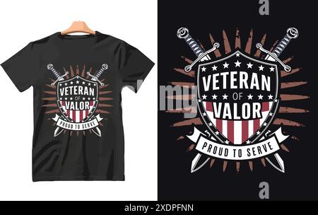 Veteran of valor proud to serve t shirt design vector Stock Vector ...