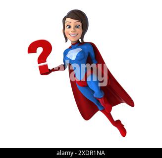Fun 3d cartoon super woman illustration Stock Photo - Alamy