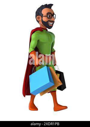 Fun 3D cartoon indian superhero with alpha Stock Photo - Alamy