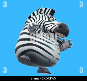 Fun 3D cartoon zebra dancing Stock Photo - Alamy