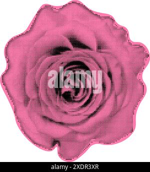Rose halftone collage element vector illustration isolated Stock Vector ...