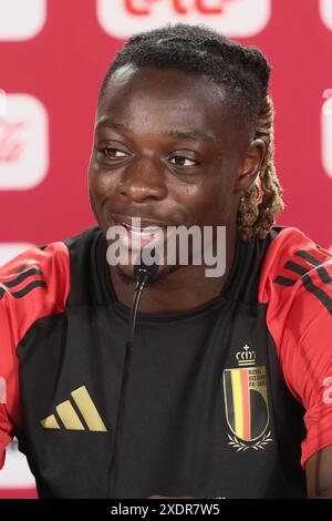 Freiberg, Germany. 24th June, 2024. Belgium's Jeremy Doku pictured ...