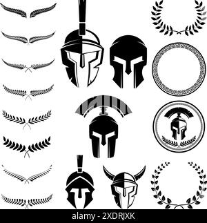 Roman gladiator armour helmets set vector illustration Stock Vector ...