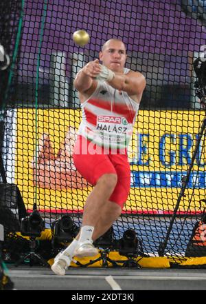 Bence Halász of Hungary competing in the men’s hammer final at the ...
