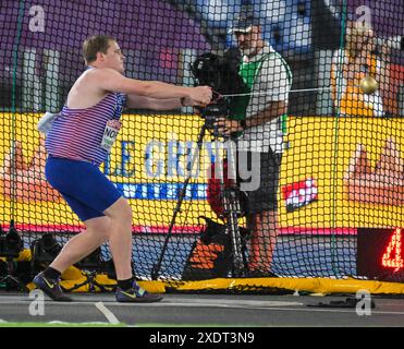 Jake Norris of Great Britain competing in the men’s hammer final round ...