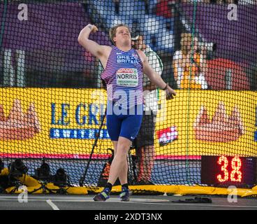 Jake Norris of Great Britain competing in the men’s hammer final round ...