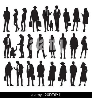 Silhouette set of multiple people together Stock Vector Image & Art - Alamy