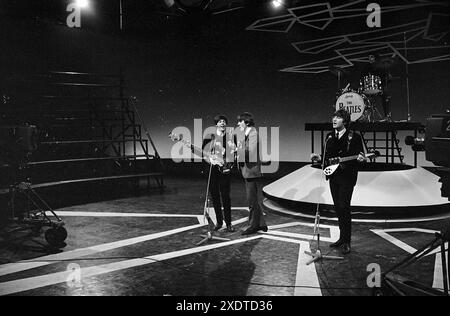 The Beatles on stage - with drummer Jimmie Nicol replacing Ringo Starr ...