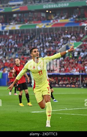 Spain's Ferran Torres celebrates after winning the UEFA Euro 2024, semi ...