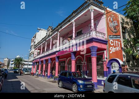 Mozambique, Sofala, Beira, Downtown, Old colonial building Stock Photo ...