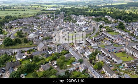 Aerial view of Duns the county town of Berwickshire, Scottish Borders ...