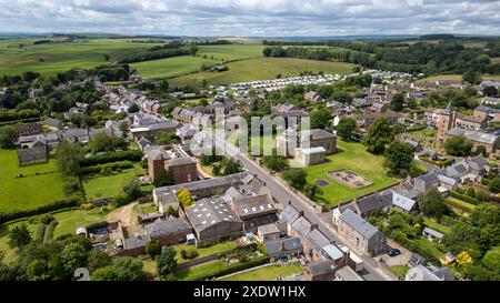 Aerial drone view of Greenlaw town, Scottish Borders. Scotland, UK ...