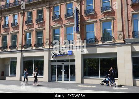 Radisson BLU hotel on Pinstone Street Sheffield city centre England UK ...
