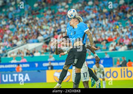 Uruguay defender Mathías Olivera #16 is pumped up after a goal against ...