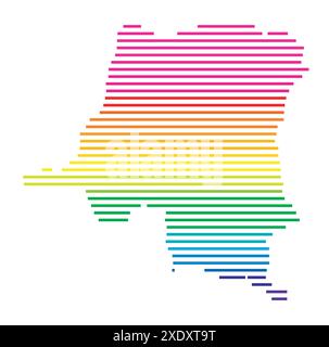Abstract map of the Republic of the Congo showing the country with ...