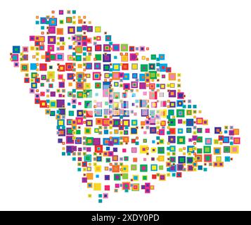 Colorful Saudi Arabia political map with clearly labeled, separated ...