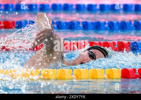 Florian Wellbrock of Germany competes in the open water swimming 3km ...