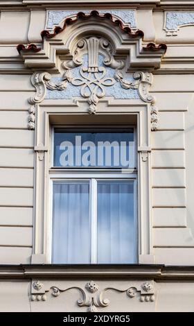Old style Czech window and frame in Prague, Czech Republic Stock Photo ...