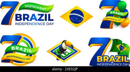 September 7, brazil independence day, vector template with brazilian ...