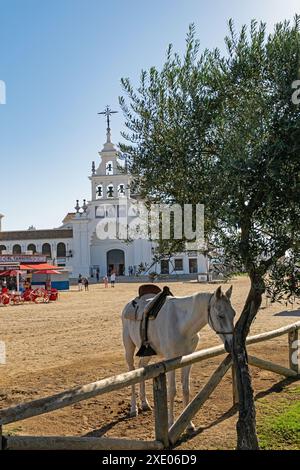 View of a square at El Rocio in Spain Stock Photo - Alamy