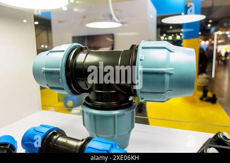Industrial Plastic Dual Outlet Hose Connector Stock Photo - Alamy