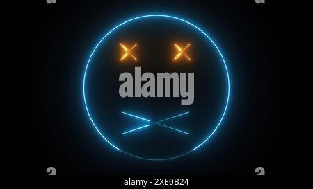 Neon emoji face Stock Photo - Alamy