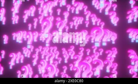 Neon questions marks Stock Photo - Alamy