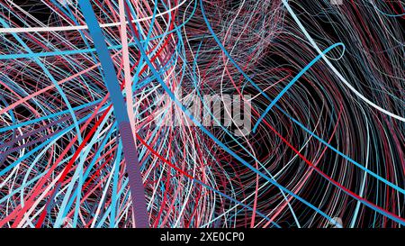 Abstract 3d animation of moving curved structure. Design. Striped 3d ...