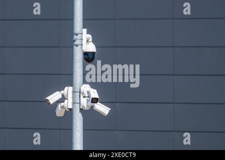 security cameras look in different directions lot of Stock Photo - Alamy