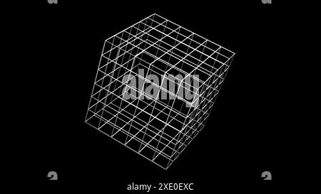 White wireframe cube Stock Photo - Alamy