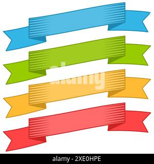 Set of four multicolor ribbons and banners for web design. Great design ...