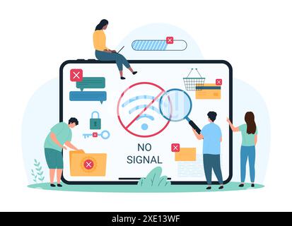 No or weak, offline internet signal, error of connection with ...
