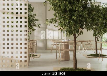 3d render cafe restaurant interior Stock Photo - Alamy