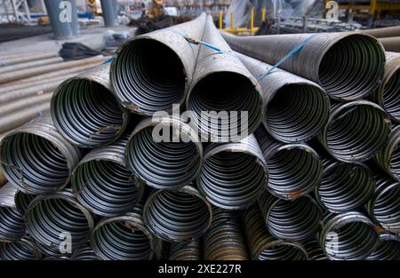 Ventilation tubes for air-conditioning, Construction materials Stock ...