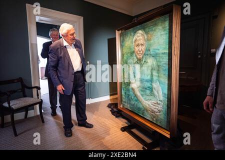 Sir David Attenborough during the unveiling of a portrait of the ...
