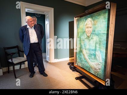 Sir David Attenborough during the unveiling of a portrait of the ...