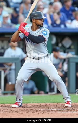 Miami Marlins' Otto Lopez in action during a baseball game against the ...