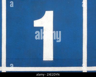 Set of 1 to 8, numbers on blue runway. Numbers one to eight on runway ...