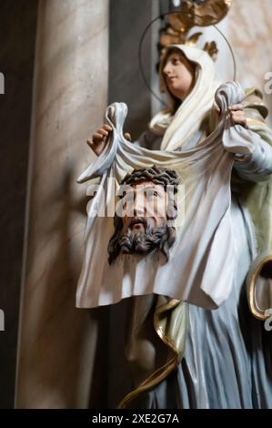 The sculpture in the church depicting the Veil of Veronica or Sudarium ...
